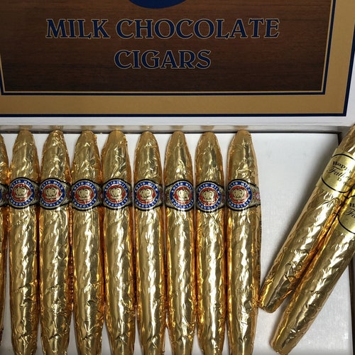 Personalized Gold Chocolate Cigars in Fancy Cigar Box 24 - Etsy