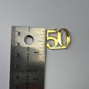 Number 50 Charm Gold, 10 Pieces of 50 Gold Charms for 50th Birthday ...
