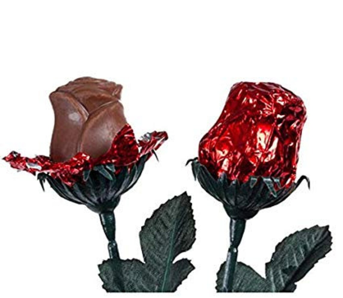 Personalized Valentine Red Chocolate Rose Bouquet of 6 Roses - Etsy