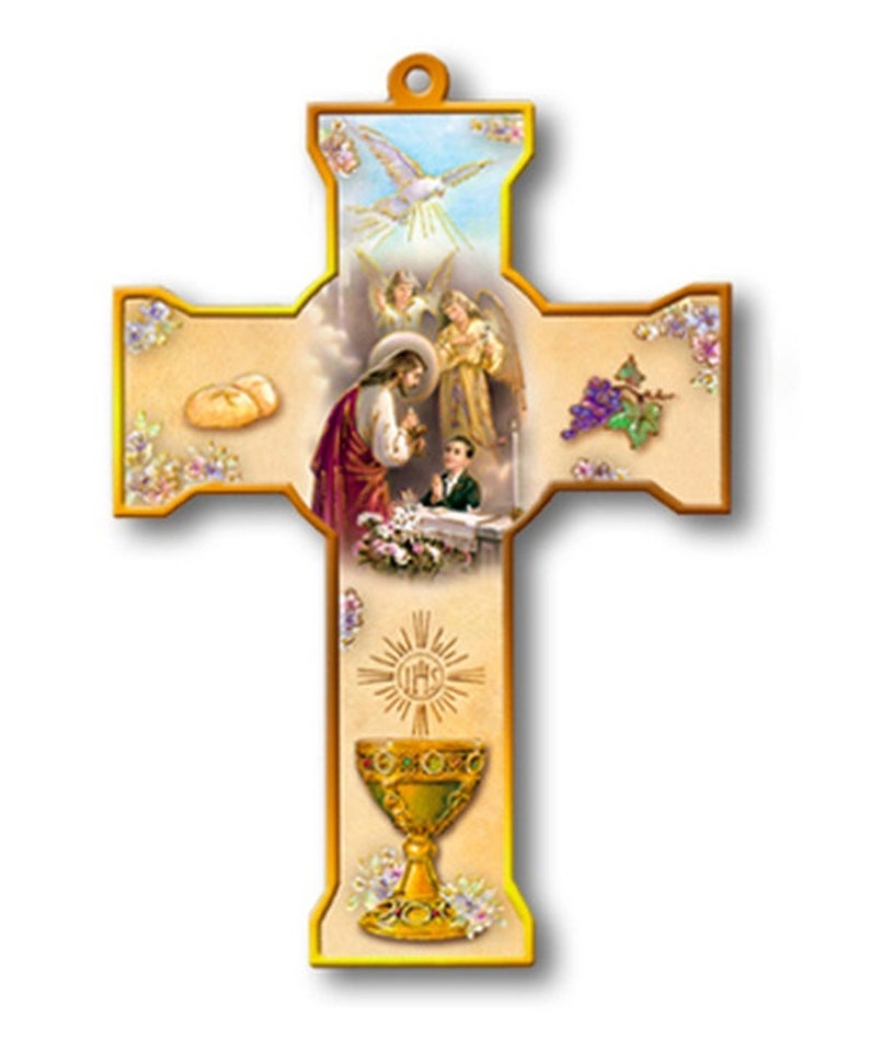 Fancy Colorful Wooden First Communion Cross Favors With Gold - Etsy