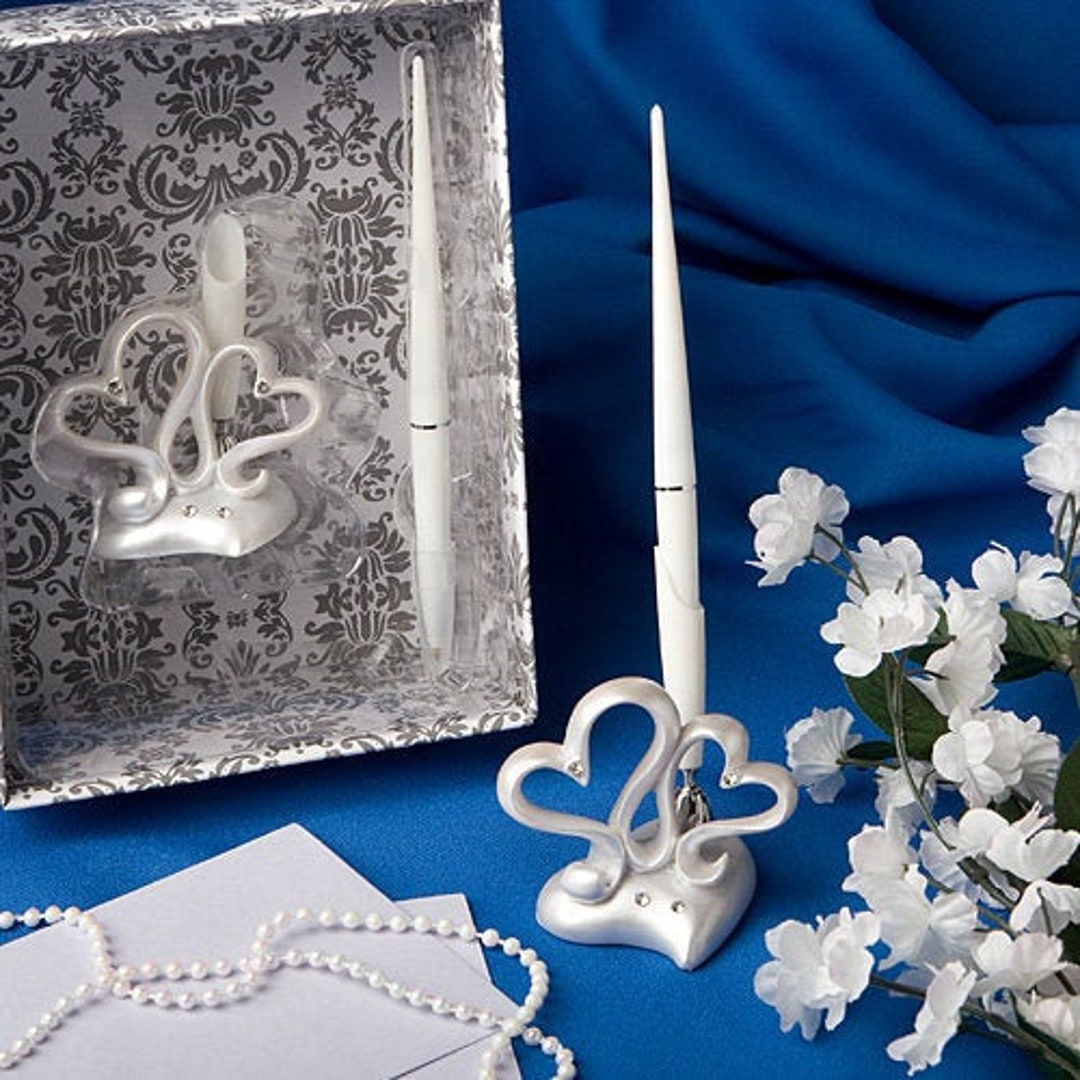 Interlocking Hearts Design Wedding Pen Set - Etsy