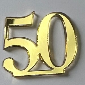 Number 50 Charm Gold, 10 Pieces of 50 Gold Charms for 50th Birthday ...
