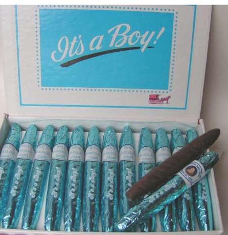 It's a Boy Chocolate Cigars - Box of 24 Blue Cigars Personalized - Etsy