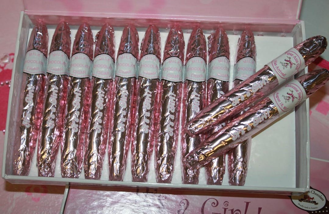 It's a Girl Pink Chocolate Cigars - Box of 24 Cigars Personalized - Etsy