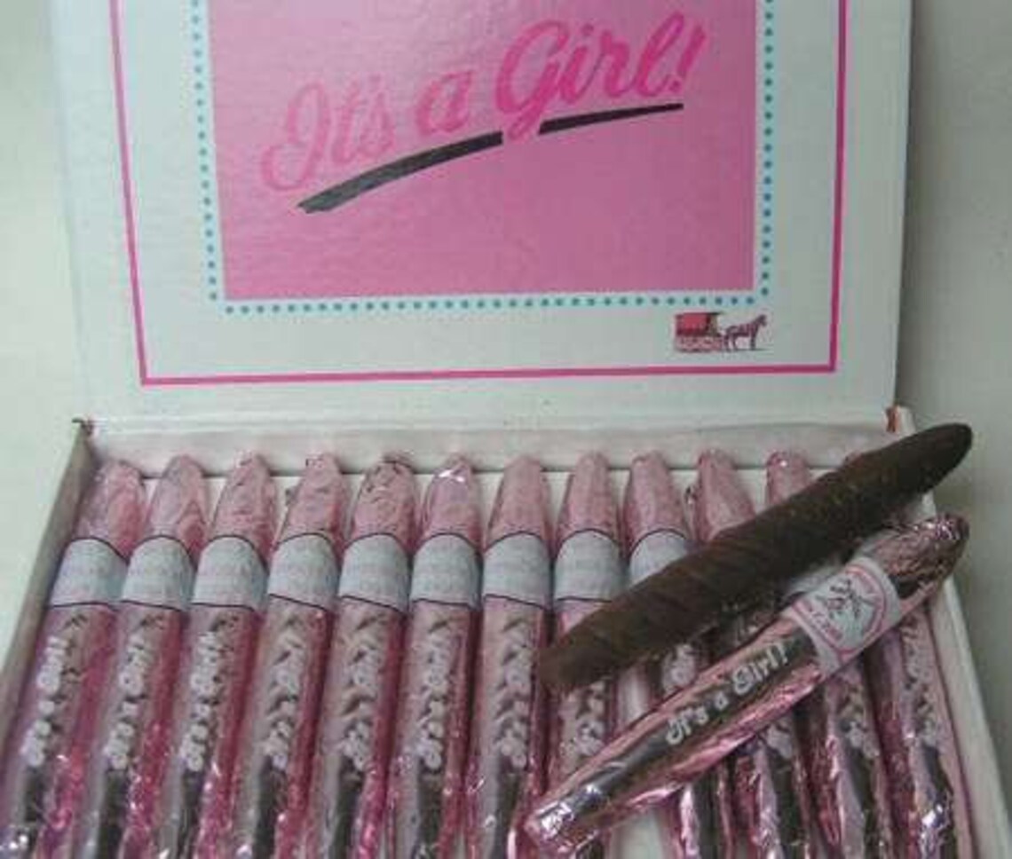 It's a Girl Pink Chocolate Cigars Box of 24 Cigars - Etsy
