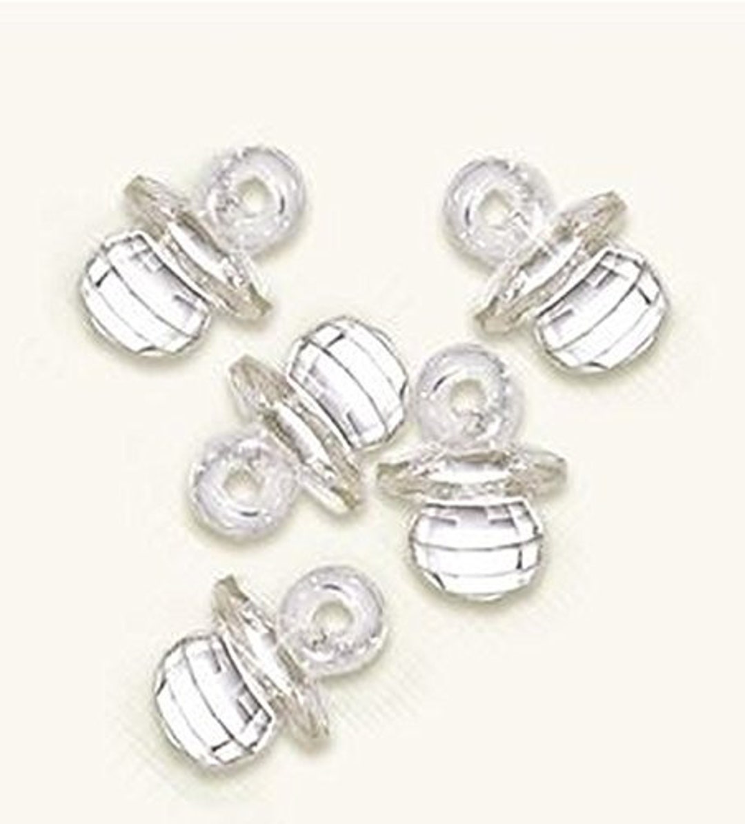 Crystal Clear Pacifier Acrylic Charms - 1 Inch Long - Bag of 36 ...