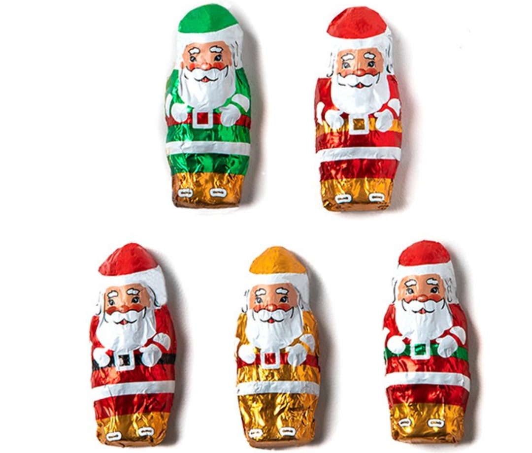 Mini Santas Christmas Premium Chocolate 1 LB - Assorted Colorful Bite ...