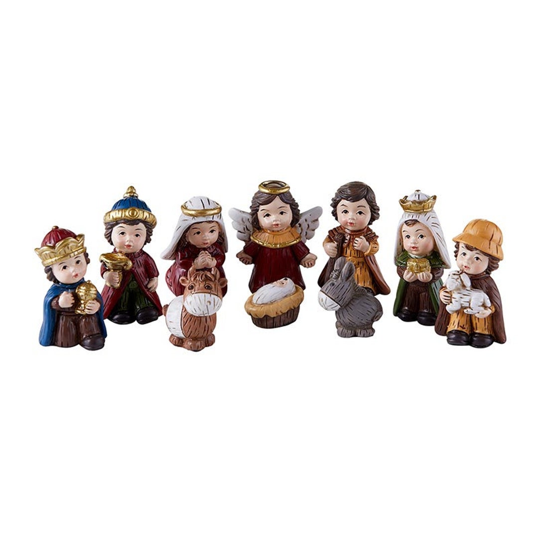 10 Pieces Children Christmas Nativity Set Hand Painted - Etsy