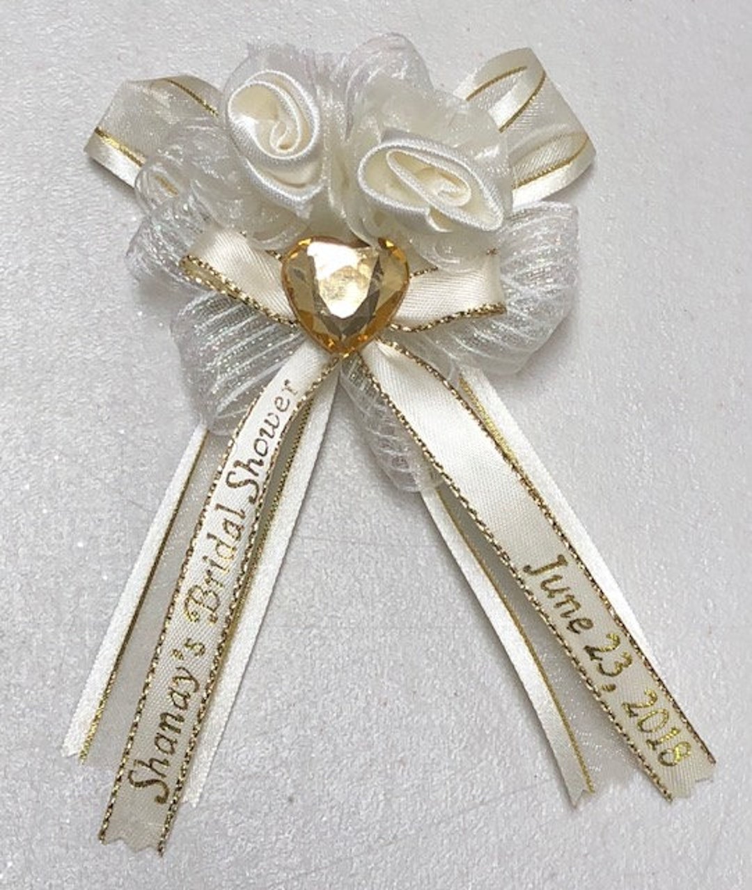 Personalized Wedding / Bridal Heart Corsage (capias ) With Flower ...