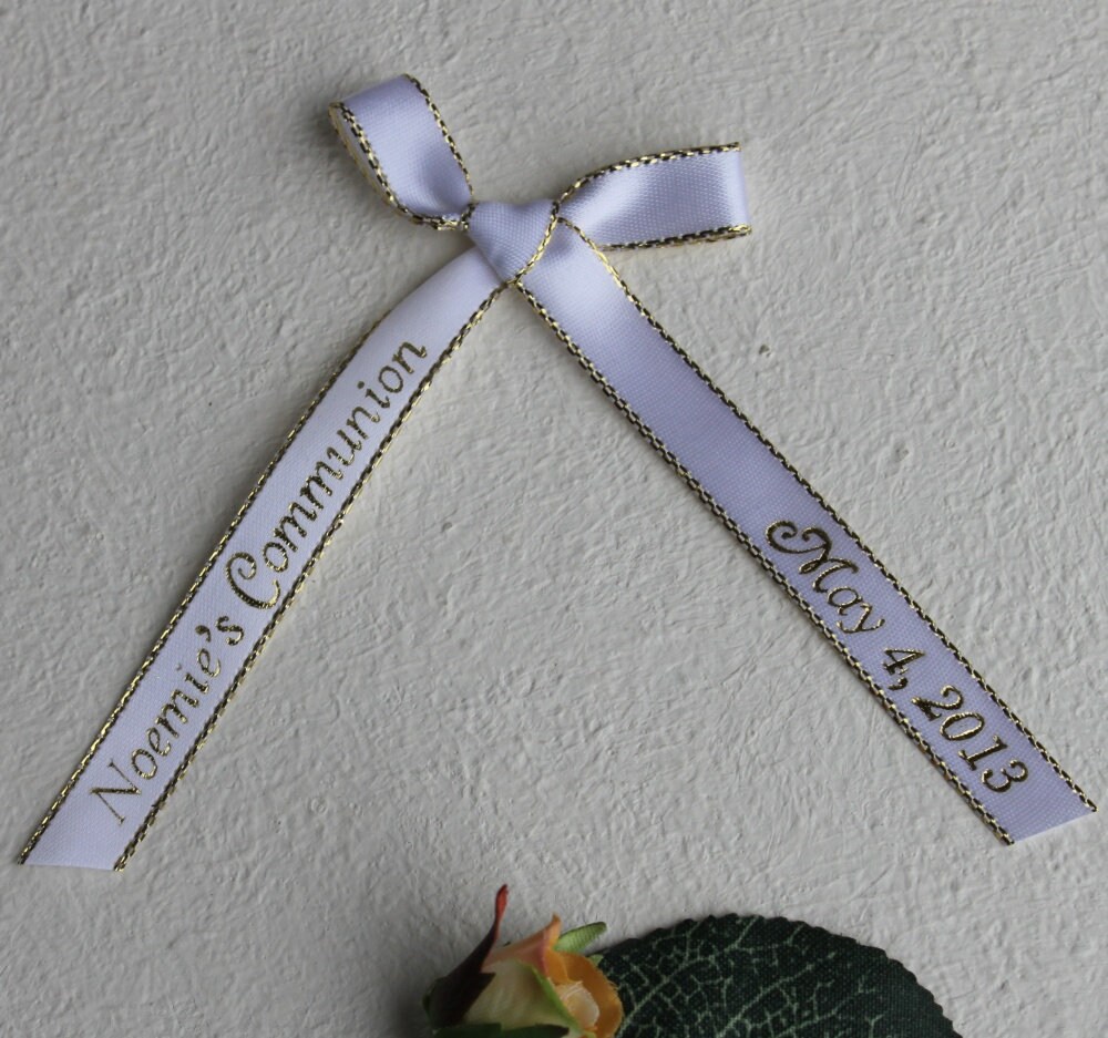 Personalized Imprinted Double Satin Ribbon (tied as a Bow) - Set of 20 ...