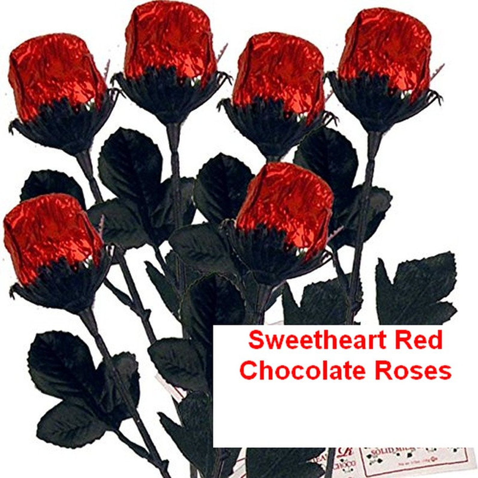Personalized Valentine Red Chocolate Rose Bouquet of 6 Roses - Etsy