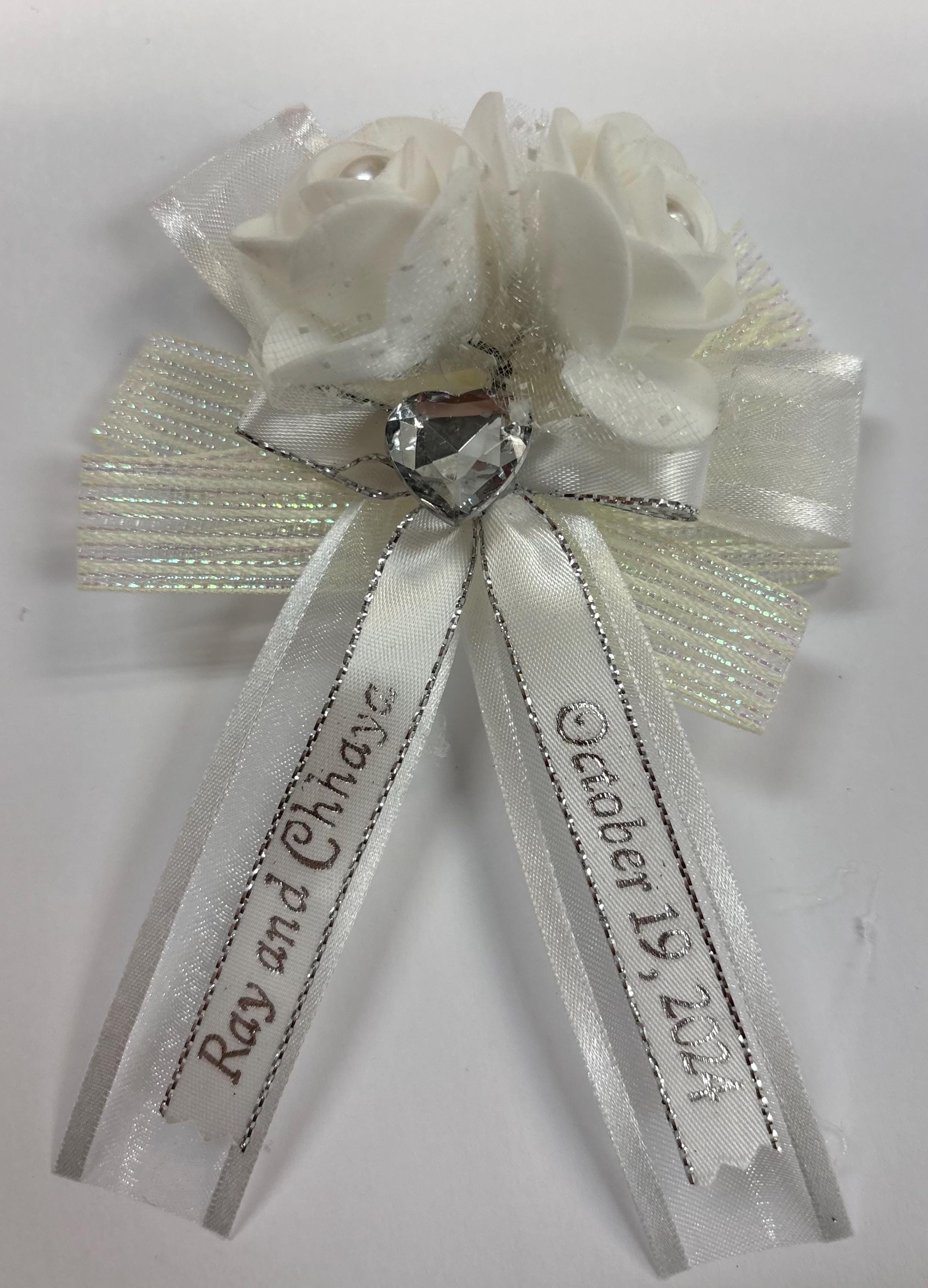 Personalized Wedding / Bridal Heart Corsage (capias ) With Flower ...