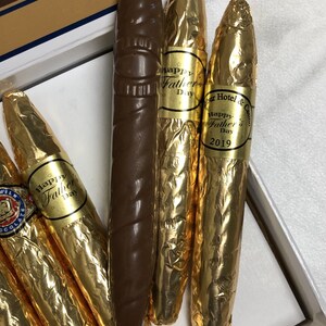 Personalized Gold Chocolate Cigars in Fancy Cigar Box - 24 Chocolate ...