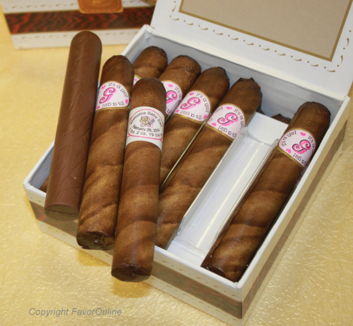 Personalized It's a Girl Chocolate Cigars: Baby Shower Favors, Box of ...
