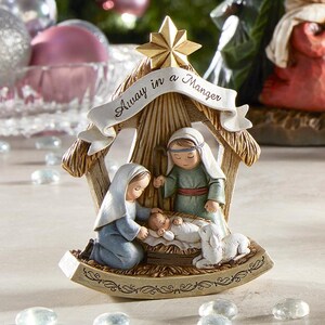 Children's Nativity Figurine - Away in a Manger Christmas Nativity ...