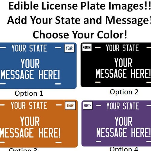 License Plate Edible Cake Topper - Etsy