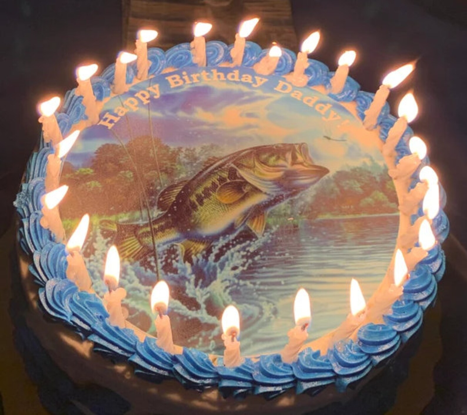 Bass Fishing Edible Cake Topper Image, Bass Fishing Cupcakes, Fathers ...