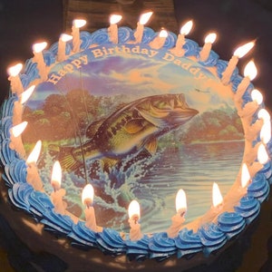 Bass Fishing Edible Cake Topper Image, Bass Fishing Cupcakes, Fathers ...