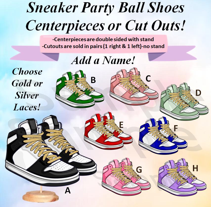 Sneaker Shoe Centerpieces, Sneaker Shoe Cut Out, Sneaker Party Ball ...