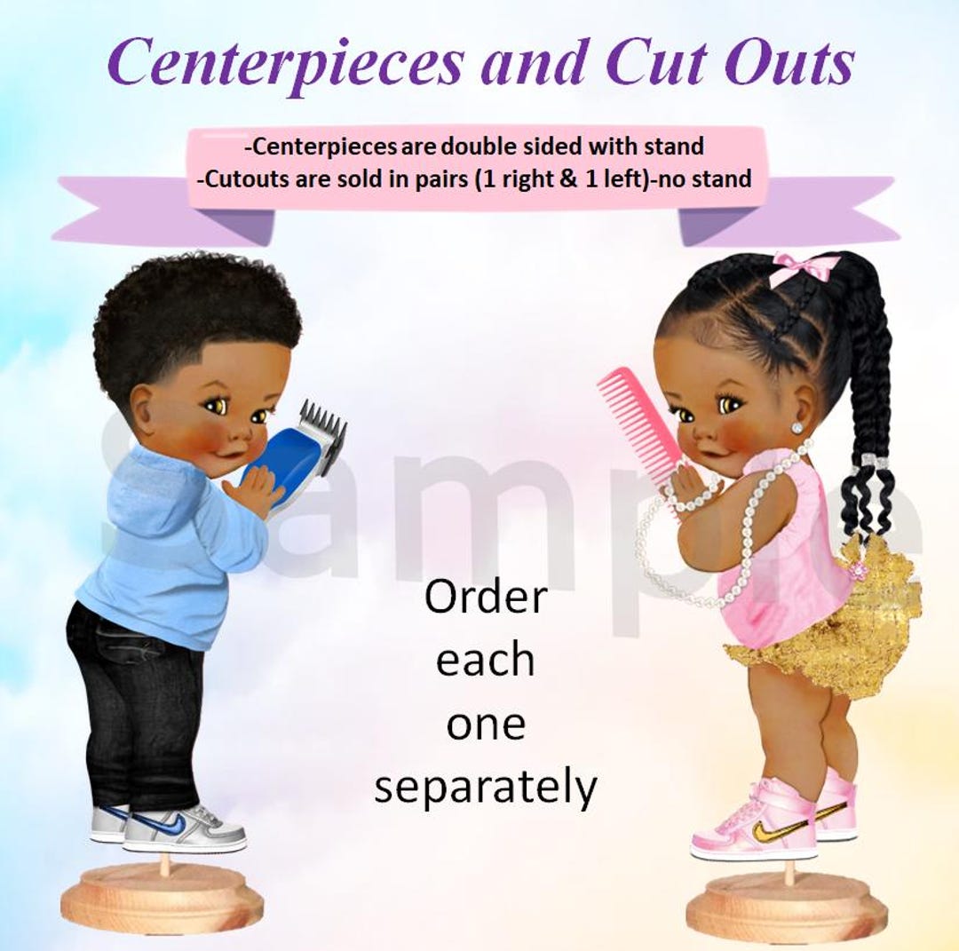 Fades or Braids Baby Centerpieces, Stylist Baby Cut Outs. Barber ...