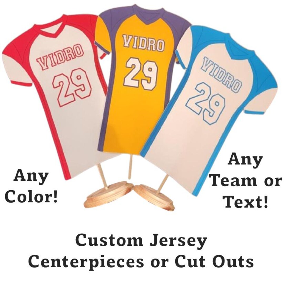 Custom Jersey Centerpiece or Cut Outs. You Pick Jersey Color. Football ...