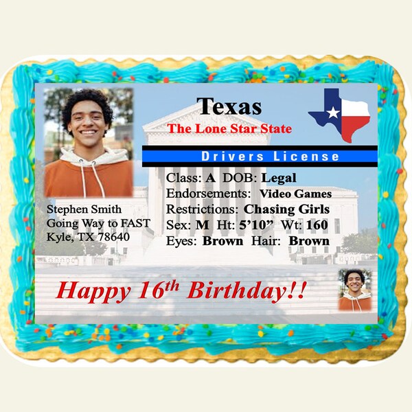 Drivers License Cake - Etsy