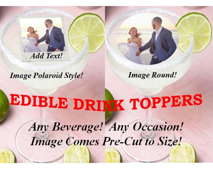 Edible Photo Drink Topper, Edible Image, Edible Photo, Wedding Toppers ...