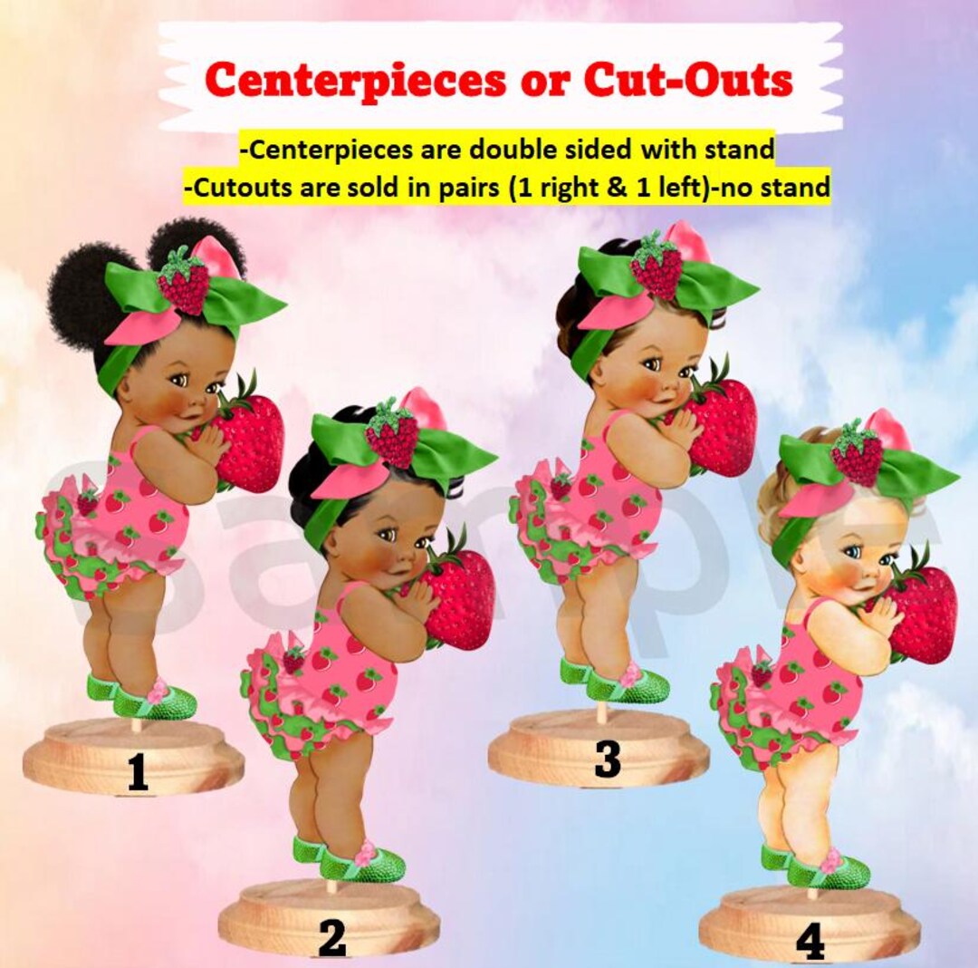 Sweet Strawberry Girl Centerpiece or Cut Outs. A Berry Sweet Baby ...
