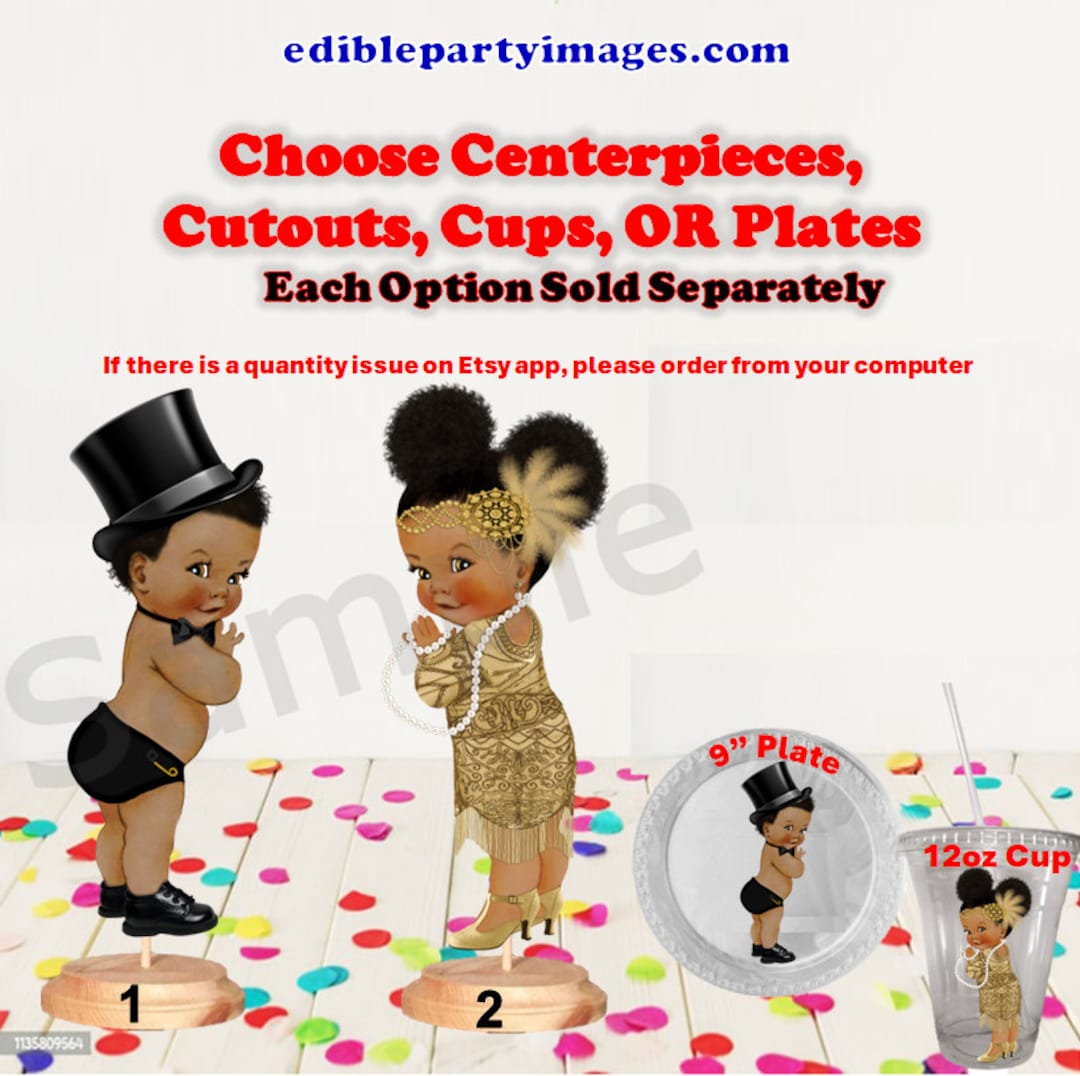 1920's Flapper Top Hat Girl Boy Centerpiece With Stand OR Cut Outs ...