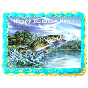 Bass Fishing Edible Cake Topper Image, Bass Fishing Cupcakes, Fathers ...