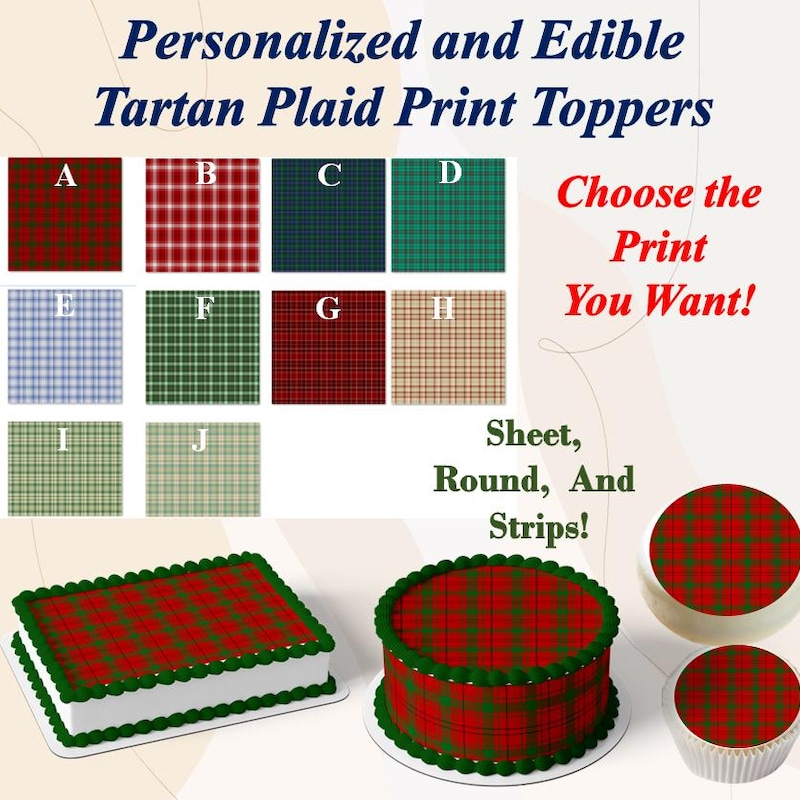Edible Tartan for Cakes - Etsy
