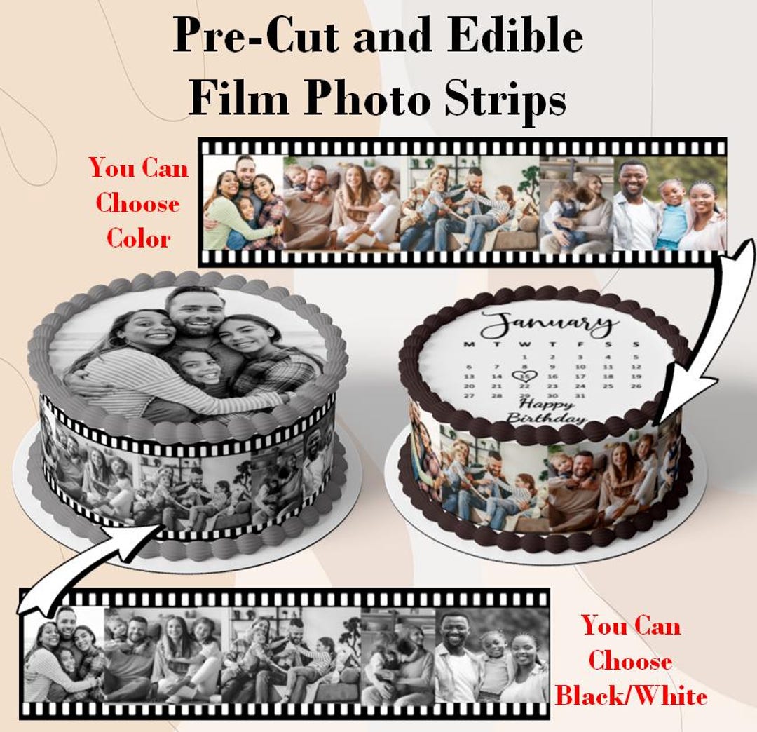 Edible Film Strips With Photographs for Wrapping the Sides of Cakes ...