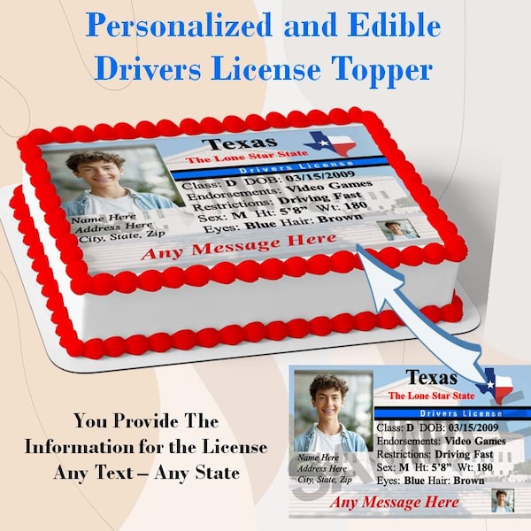 Drivers License Cake - Etsy