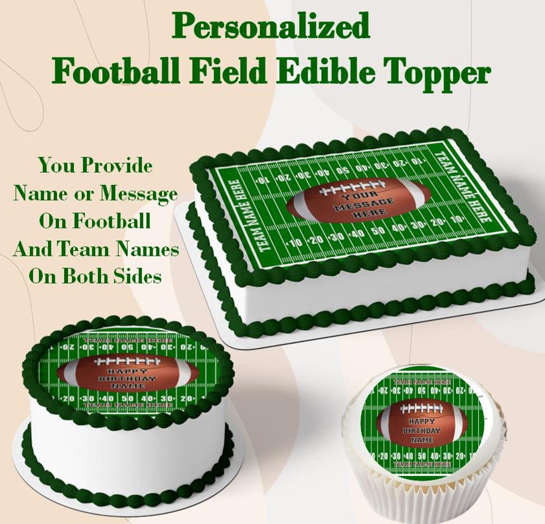 Football Field Edible Cake Topper! Football Sports Cake, Home Team ...
