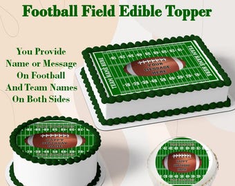 FOOTBALL FIELD BALL Edible Cake Topper Image Birthday Party Decoration ...
