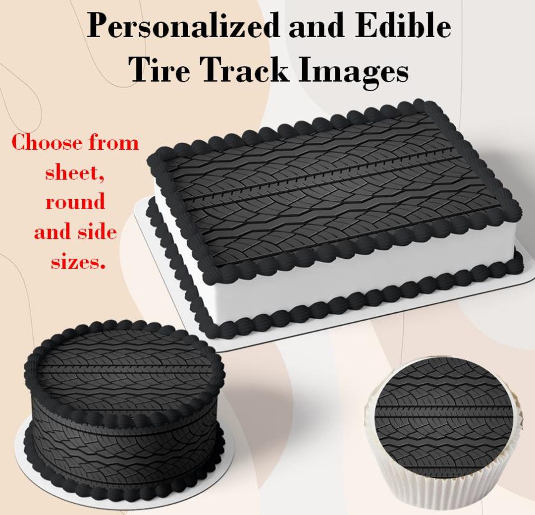 Tire Tracks Print Edible Cake Topper Image, Edible Tire Tracks for ...