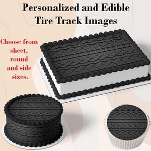 Tire Tracks Print Edible Cake Topper Image, Edible Tire Tracks for ...