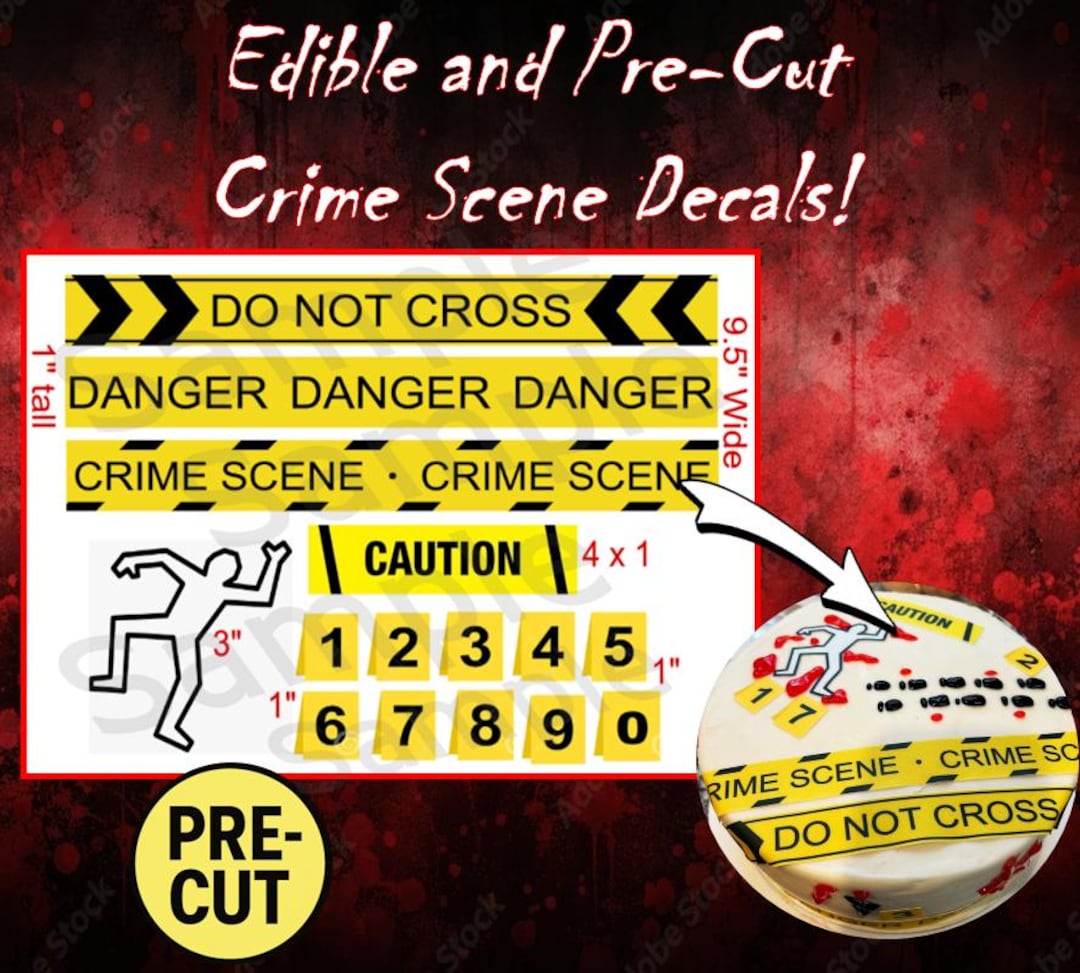Edible Crime Scene Decals for Cakes and Cupcakes! Images Are Made From ...