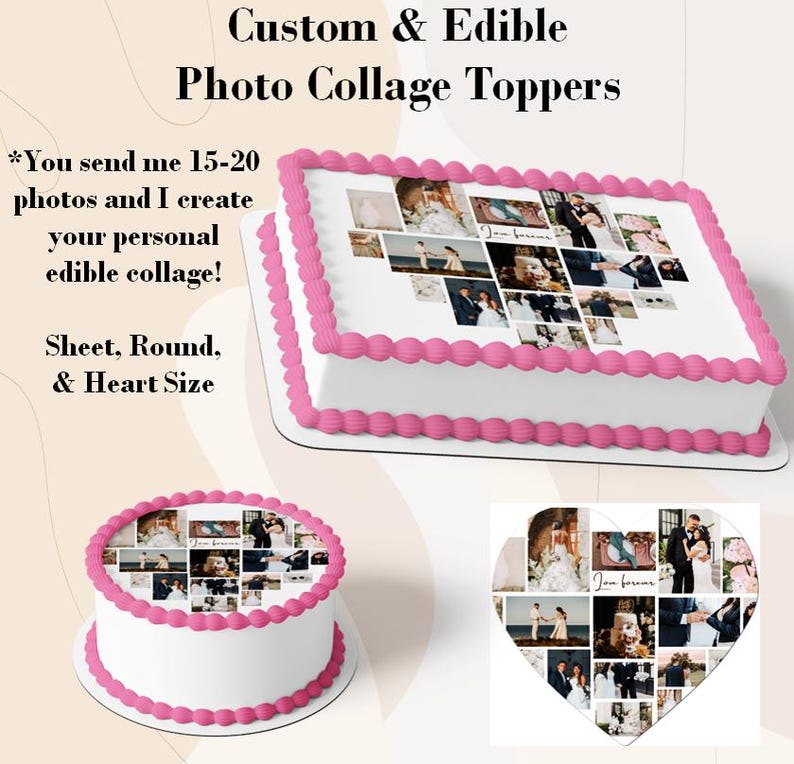 Custom Edible Photo Collage for Cakes, Cupcakes, Cookies and More! Made ...