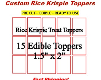 Custom YOUR IMAGES Rice Krispie Toppers Edible Precut - Etsy