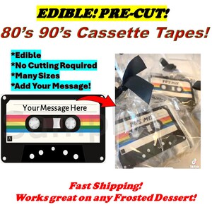 Custom Cassette Edible Image Toppers 90s 80s Cassette, Edible Cassette ...