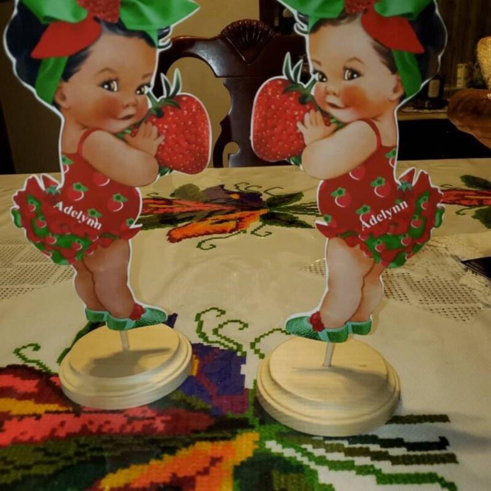Sweet Strawberry Girl Centerpiece. Strawberry Theme Baby Cut Outs. A ...