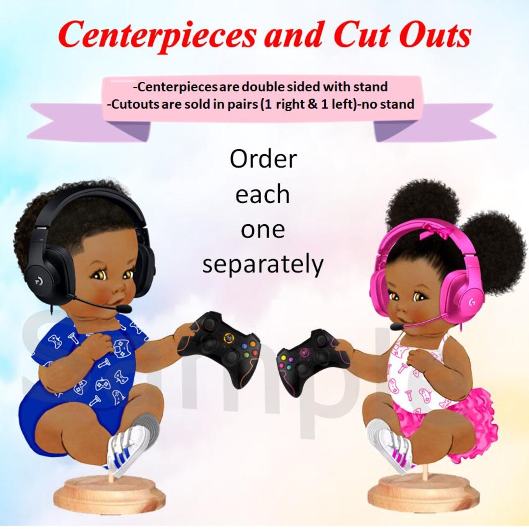 Gamer Baby Girl or Boy Centerpieces or Cut Outs. Little Prince Gamer ...