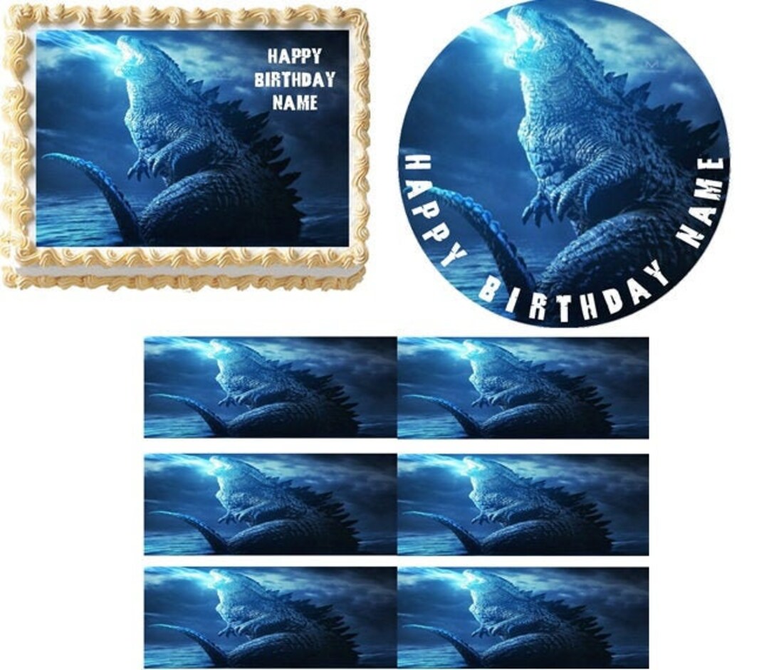 Godzilla King Edible Cake Topper Image Cupcakes Godzilla - Etsy