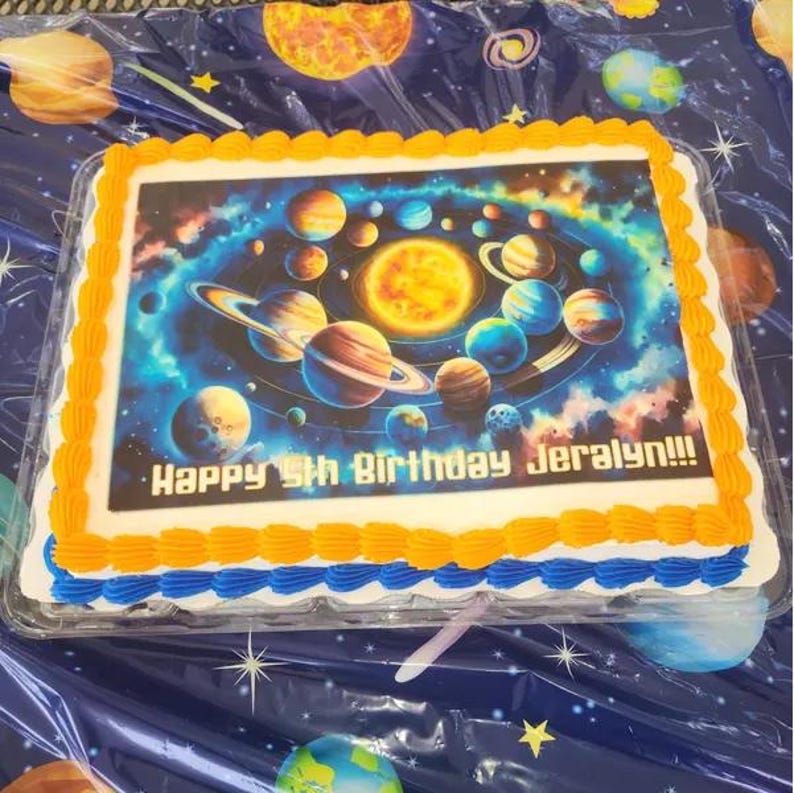 Planet Solar System Edible Toppers for Cakes, Cupcakes, Cookies and ...