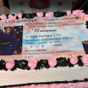 Personalized Drivers License Edible Cake Topper Image - Any State ...