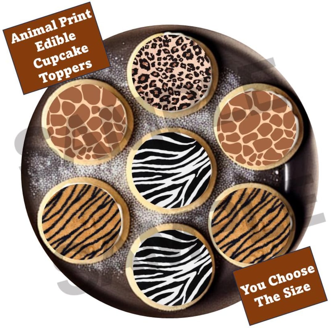 Animal Print Edible Cupcake, Cookies, Oreo Toppers Cheetah Print ...