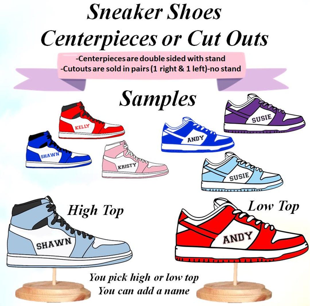 Sneaker Shoe Centerpieces, Sneaker Shoe Cut Out, Sneaker Party Ball ...