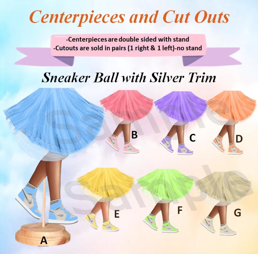 Sneaker Ball Legs Centerpieces, Chic Fashion Sneaker Ball Cut Outs ...