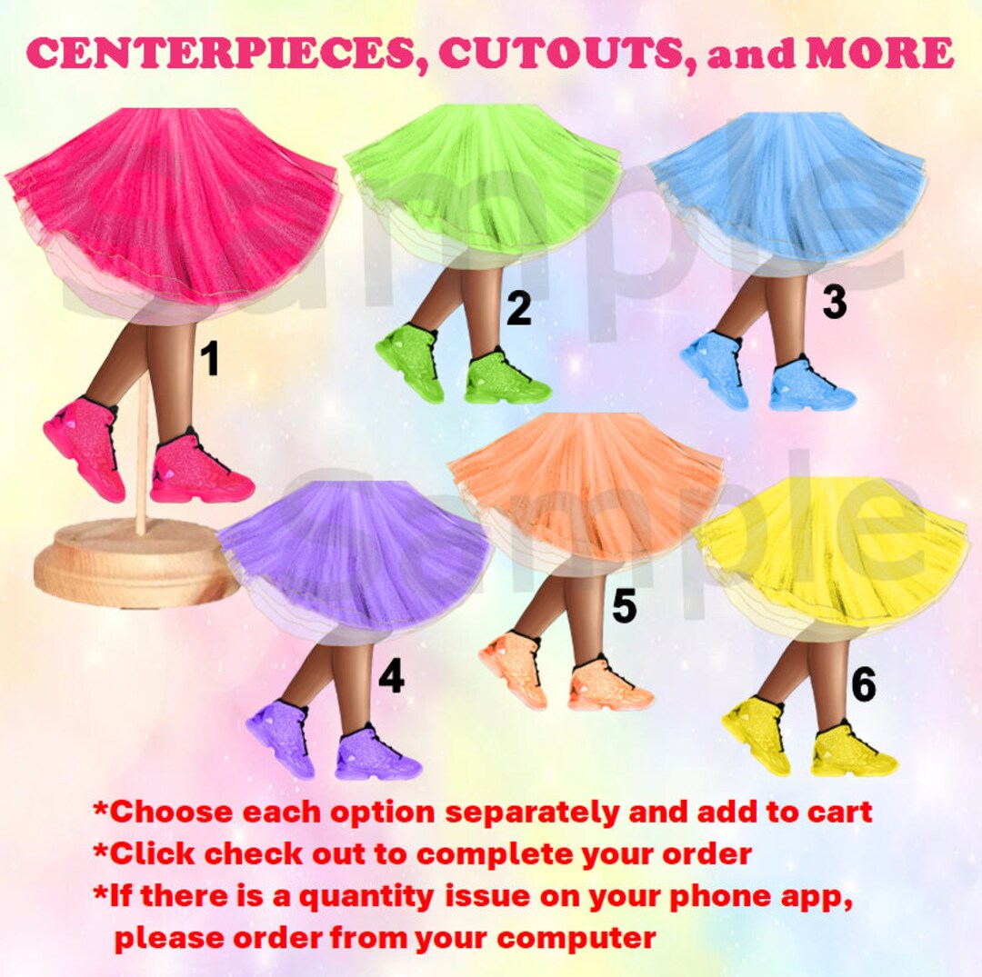 Sneaker Ball Legs Tutu Centerpiece Cut Outs Cups or Plates. - Etsy